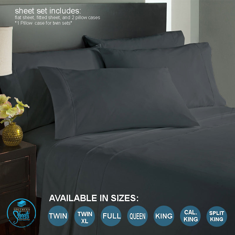 Split King Gray Bed Sheets – Southern Sheets